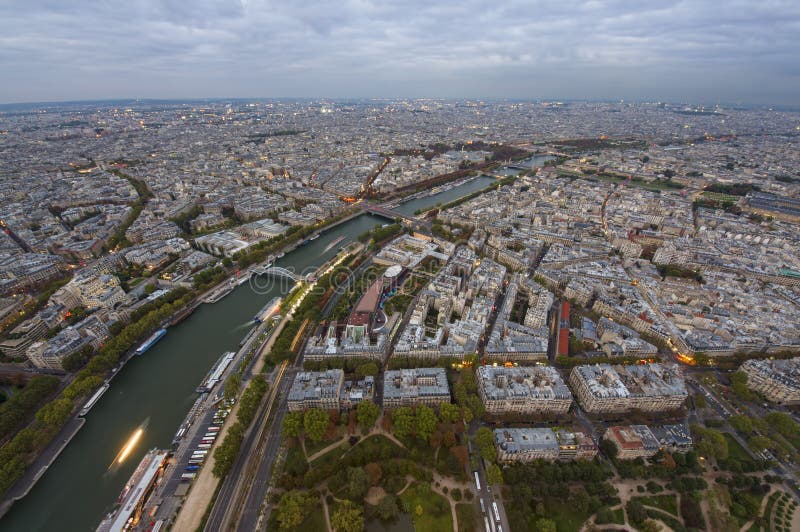 Wide view of Paris city stock image. Image of attraction - 111698259
