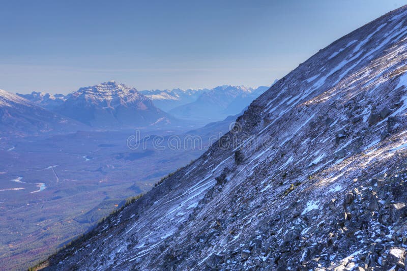 Wide View of Rocky Mountains in Fall Stock Image - Image of valley ...