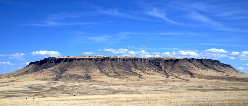 Wide View of a Square Butte in Western Montana. Stock Photo - Image of ...