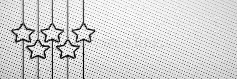 Wide Web Banner with Black Five 5 Start and Striped Background Stock ...