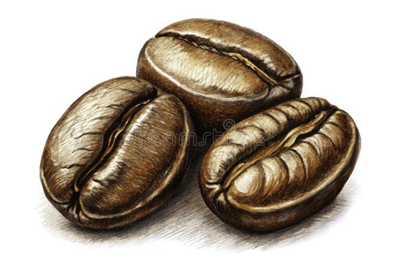 WideAngle Coffee Bean Doodle a Panoramic HandDrawn Illustration Perfect ...