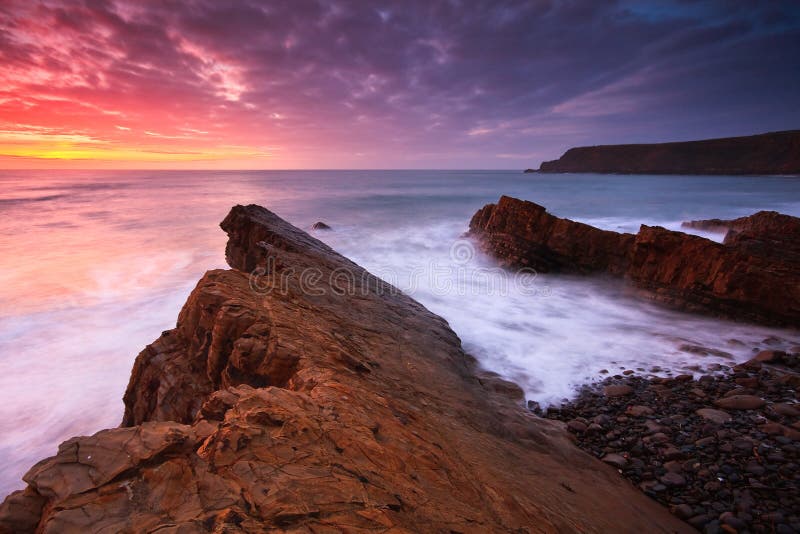 Sandymouth Beach , Stibb, Cornwall Uk Stock Image - Image of landscape ...