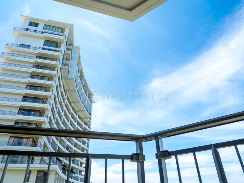 Wideness View from Balcony on High-rise Building Stock Image - Image of ...