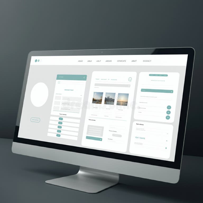 A Widescreen Computer Monitor Displays an Interface Design Featuring a ...