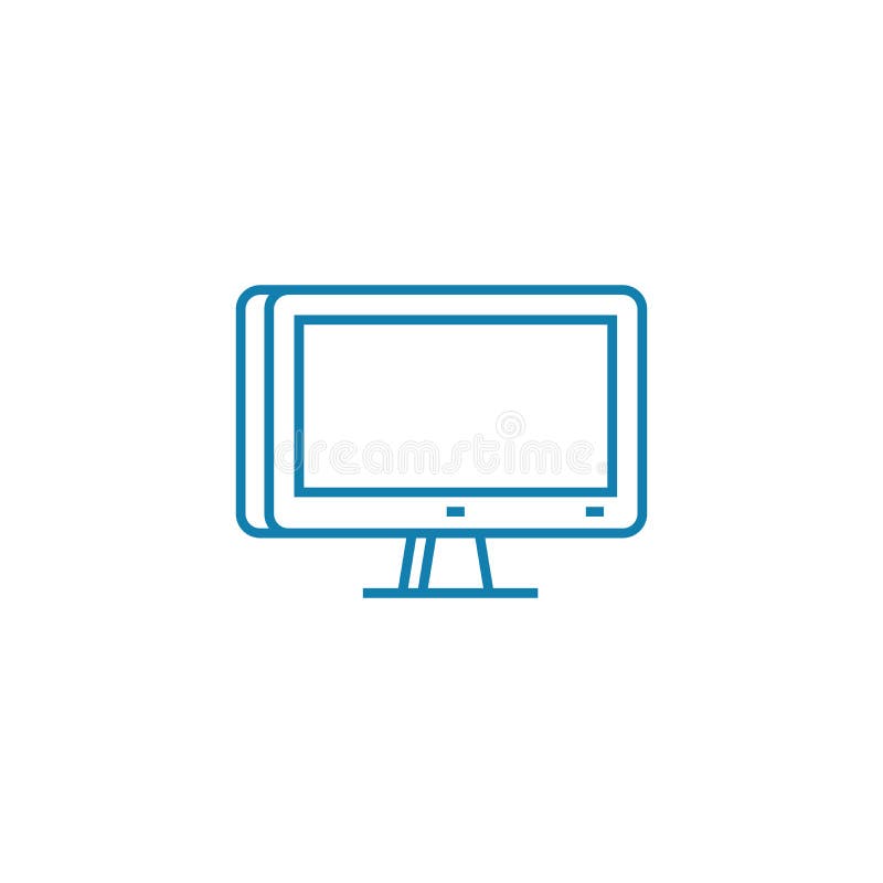 Widescreen Display Linear Icon Concept. Widescreen Display Line Vector ...