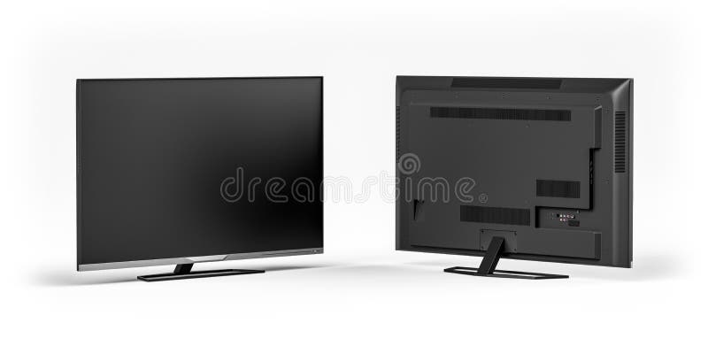 Widescreen Flat Screen LCD TV Isolated on a White Background Stock ...