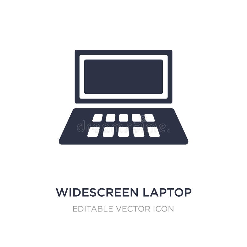 Widescreen Laptop Icon on White Background. Simple Element Illustration ...