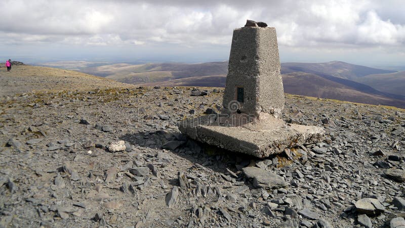 Skiddaw summit trig stock image. Image of green, background - 148518305