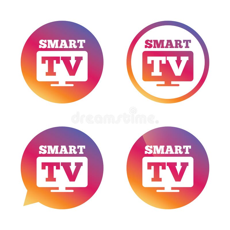 Widescreen Smart TV Sign Icon. Television Set. Stock Vector ...