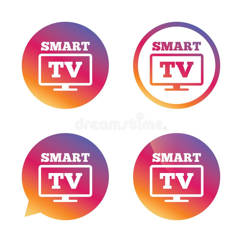 Widescreen Smart TV Sign Icon. Television Set. Stock Vector ...