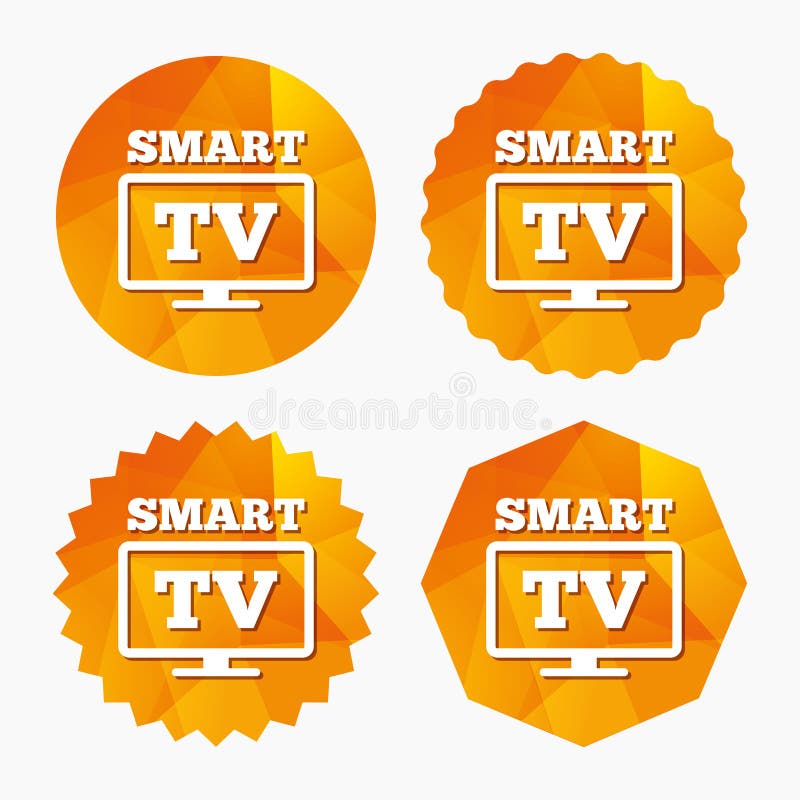 Widescreen Smart TV Sign Icon. Television Set. Stock Vector ...