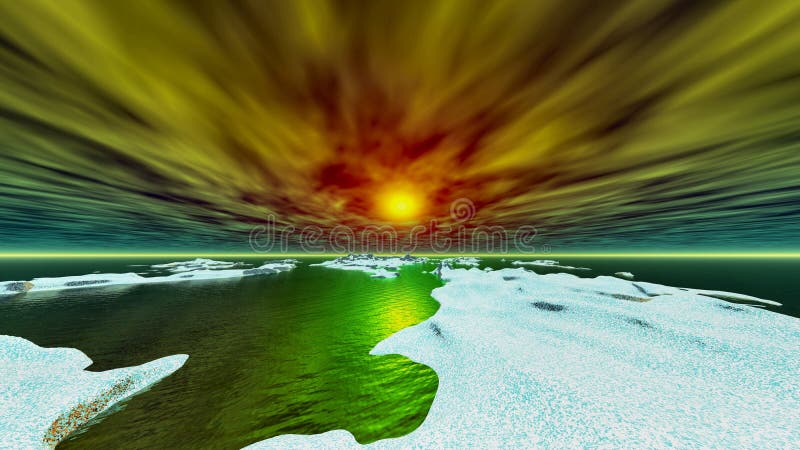 Sunset in perspective stock illustration. Illustration of clean - 189471912