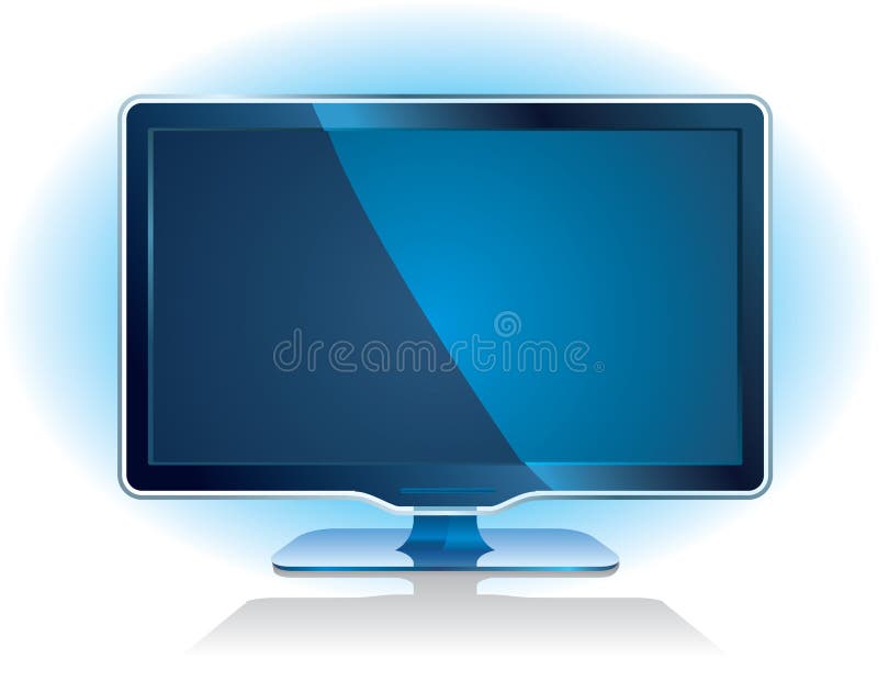 Widescreen tv display stock vector. Illustration of reflection - 12801728