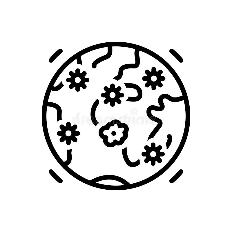 Black Line Icon Widespread, Bacteria and Pandemic Stock Illustration ...