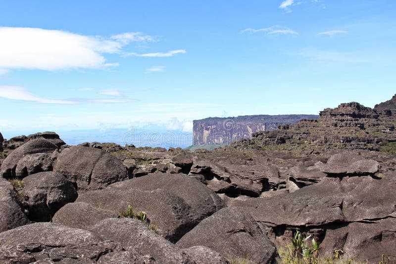 Widok Od Roraima Tepui Potrójna Granica, Venezu - Stołowa Góra ...
