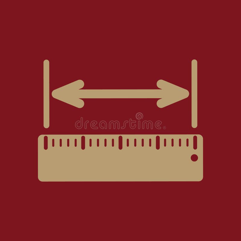 The Width Measurement Icon. Ruler and Straightedge, Scale Symbol Stock ...