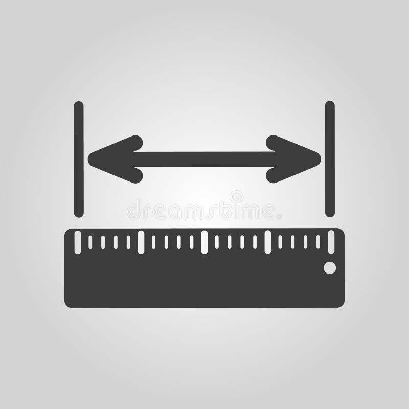 The Width Measurement Icon. Ruler and Straightedge, Scale Symbol Stock ...