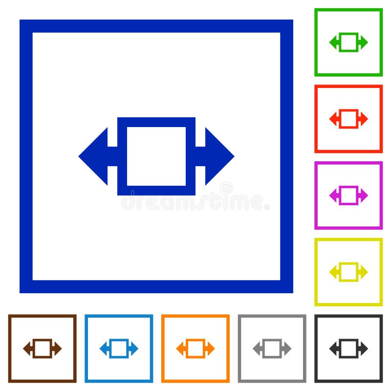 Width Tool Framed Flat Icons Stock Illustration - Illustration of ...