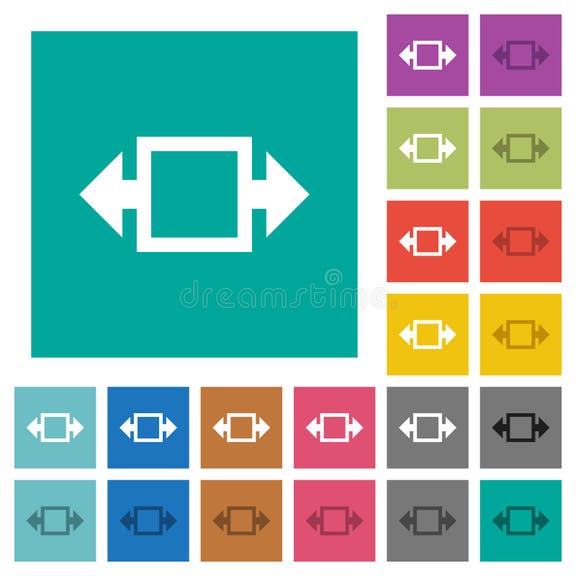 Width Tool Square Flat Multi Colored Icons Stock Vector - Illustration ...