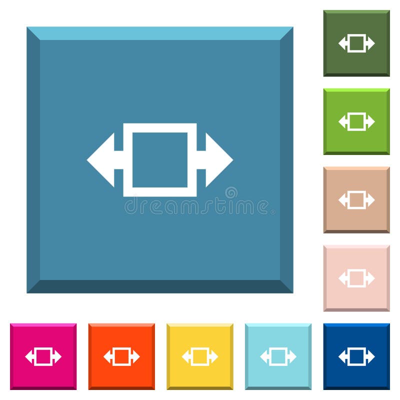 Width Tool White Icons on Edged Square Buttons Stock Vector ...