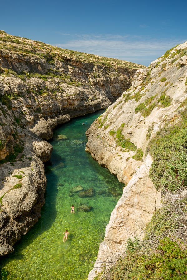 Wied IL-Ghasri, Gozo, Malta Imagen de archivo - Imagen de cielo, maltés ...
