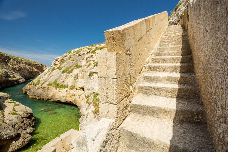 Wied IL-Ghasri, Gozo, Malta Imagem de Stock - Imagem de golfo, verde ...