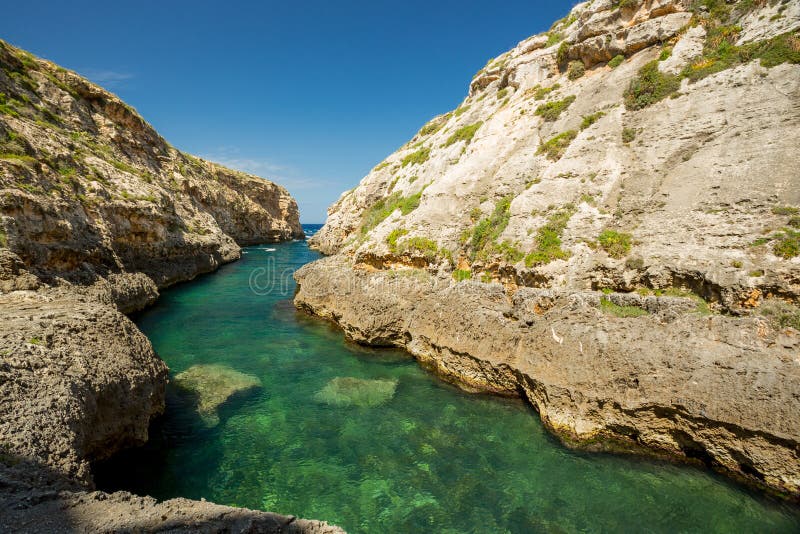 Wied Il-Ghasri, Gozo, Malta Stock Image - Image of holiday, green ...