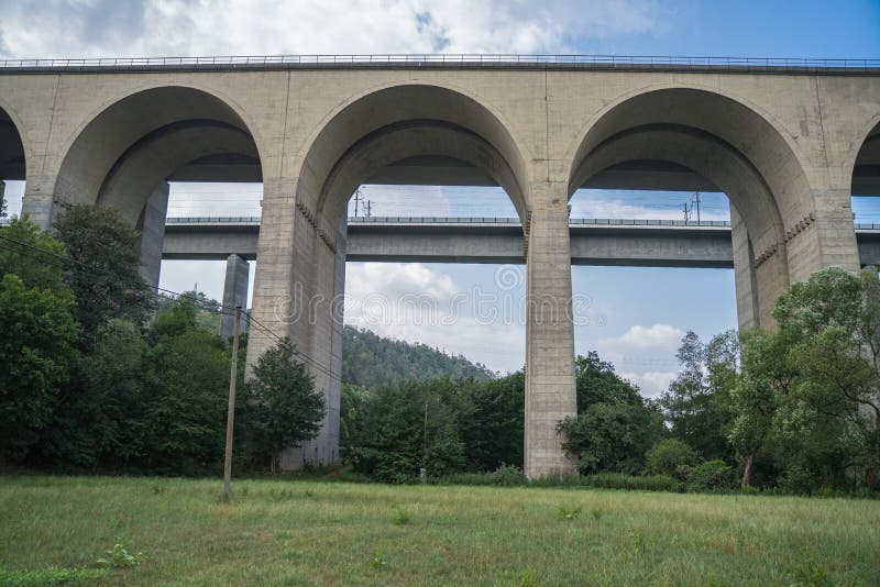The Wiedtalbruecke, an Autobahn Bridge Built of Concrete. Stock Photo ...
