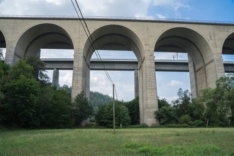 The Wiedtalbruecke, an Autobahn Bridge Built of Concrete. Stock Image ...