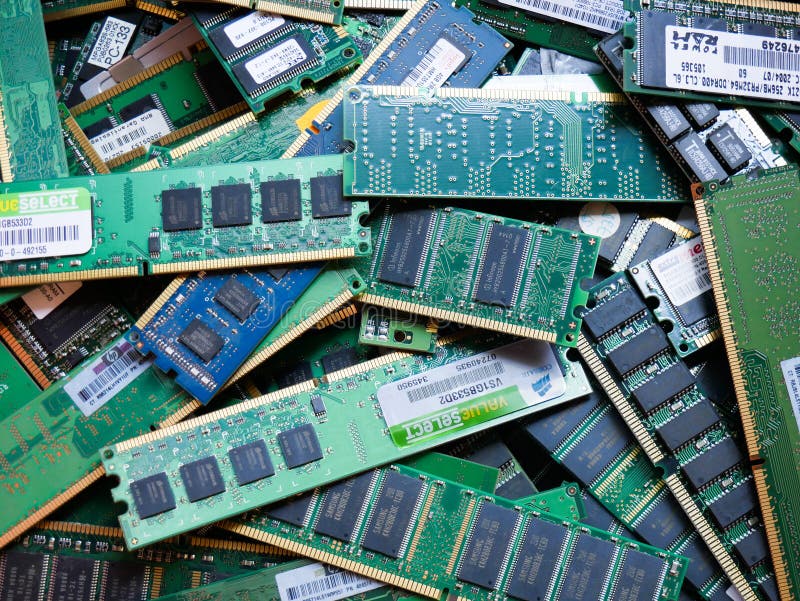 Wien/Austria - June 4 2019: Pile of Discarded Computer Memory Boards ...