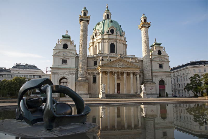 Wien-- Charles-Boromeo Barockkirche Stockbild - Bild von gott ...