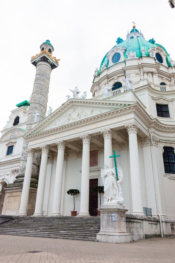 Karlskirche in Vienna stock image. Image of architecture - 183162281