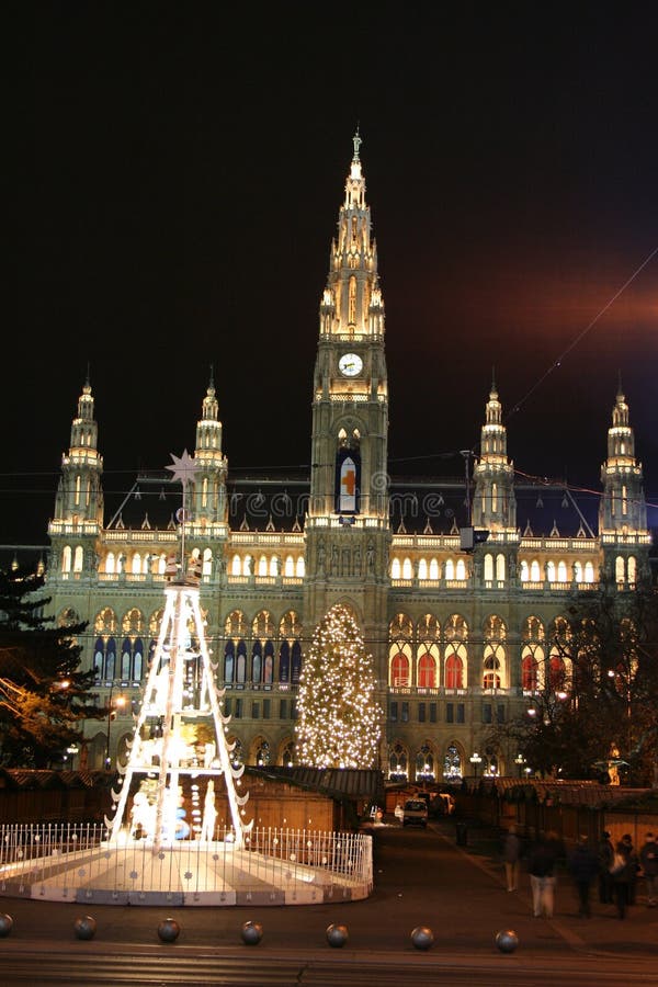 Wien, Rathaus stock photo. Image of nice, lights, cool - 1743954
