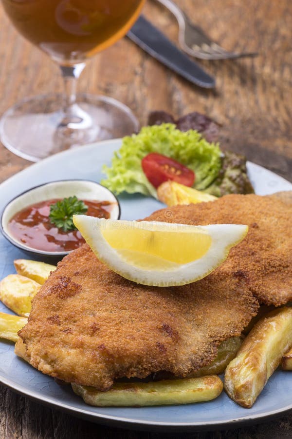 Wiener schnitzel stock image. Image of french, chop - 223429091