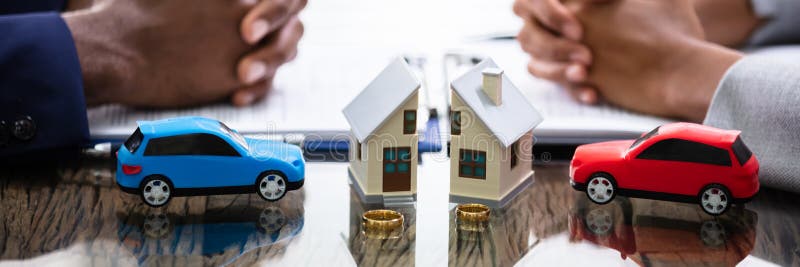 Wife and Husband Splitting House and Car Stock Photo - Image of cutout ...