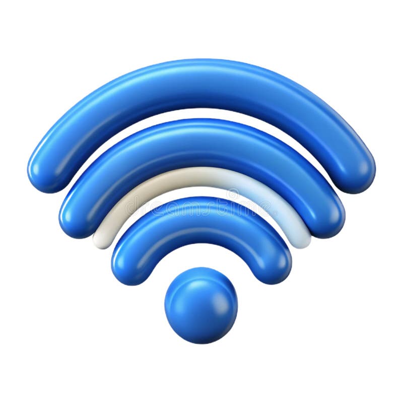 Wifi 3D Icon for Connectivity and Internet Signal Wireless Network ...