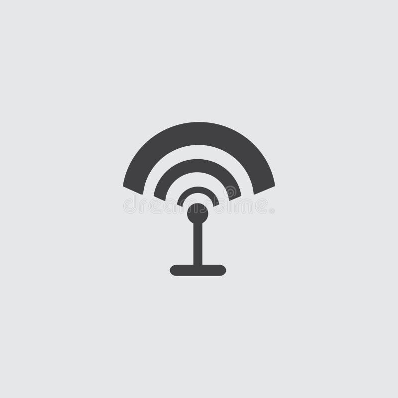 WiFi Antenna Icon in a Flat Design in Black Color. Vector Illustration ...
