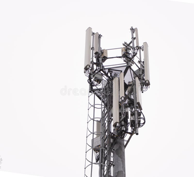 Wifi Antenna on White Sky Close Up Stock Photo - Image of aerial ...