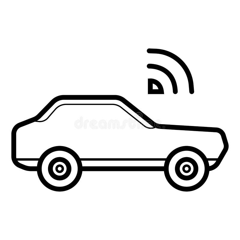 Wifi in Car Icon.car with Wifi Stock Illustration - Illustration of ...