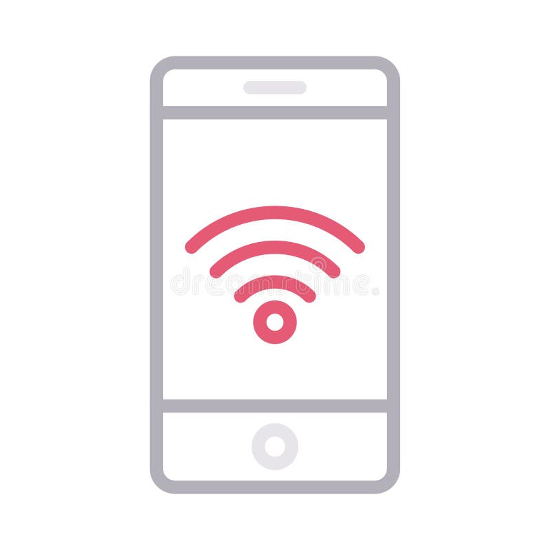 WIFI Color Line Vector Icon Stock Vector - Illustration of internet ...