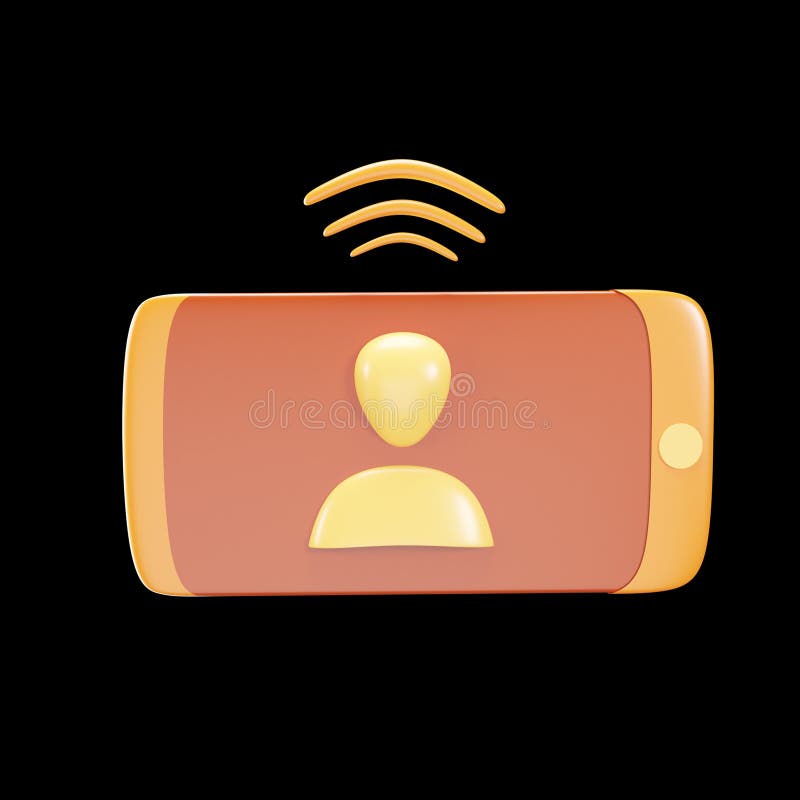 Wifi Connect User Cartoon in Smartphone Screen 3D Icon on Black Stock ...