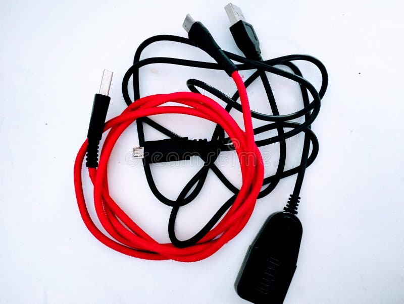 Wifi Connector Cable and Data Red and Black Stock Photo - Image of ...