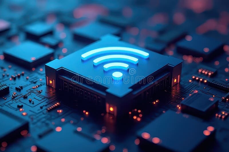 WiFi 6 Explained in Simplified Design Stock Illustration - Illustration ...