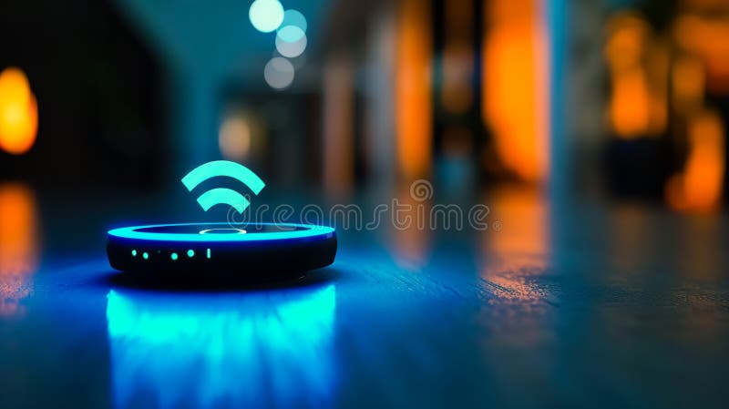 Wifi Extender, Blue Wifi Symbol, Connected Smart Home Stock ...