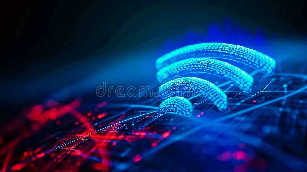 Wifi Extender, Blue Wifi Symbol, Connected Smart Home Stock ...