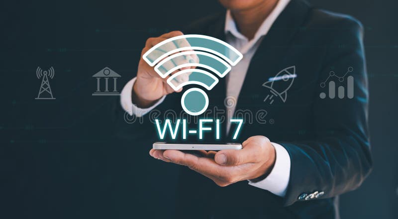 Wifi 7 Future Technology Network Connection Digital Data Wireless Data ...
