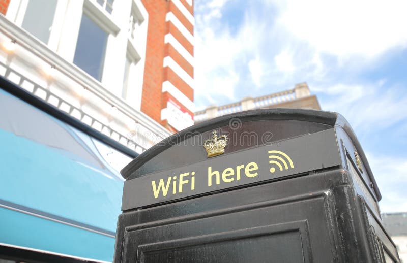 Wifi here sign London UK stock image. Image of logo - 155451153