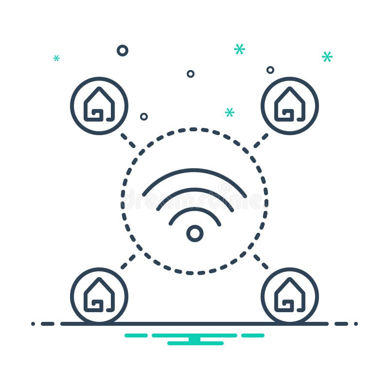 Black Mix Icon for Wifi Home, Network and Connection Stock Illustration ...