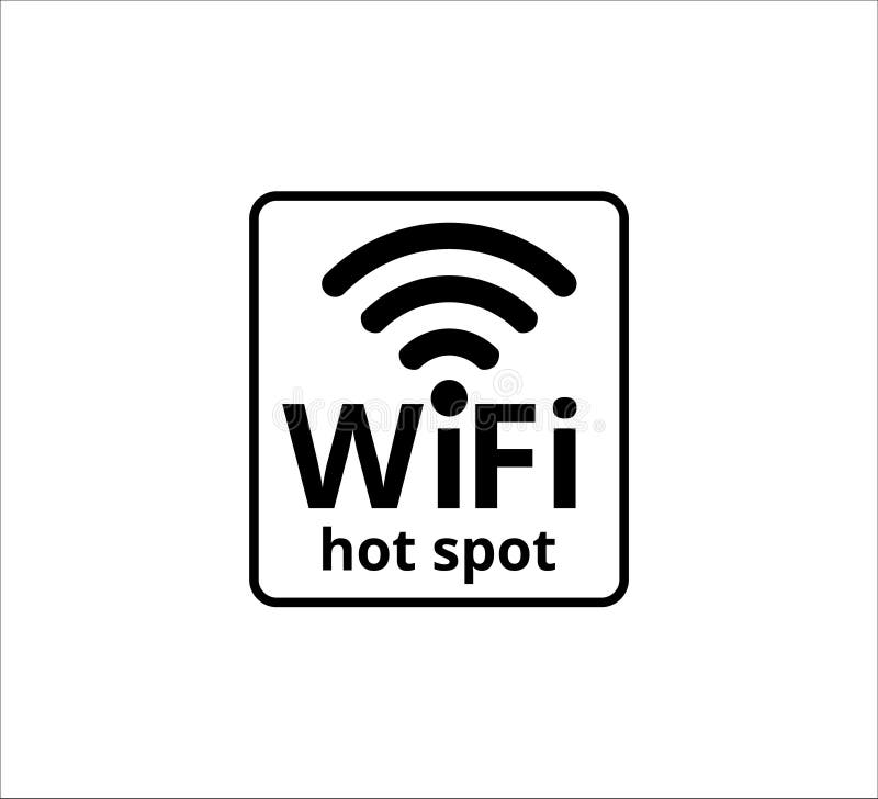 Wifi Hot Spot Area Icon, Sign or Symbol Vector Design in Simple Flat ...