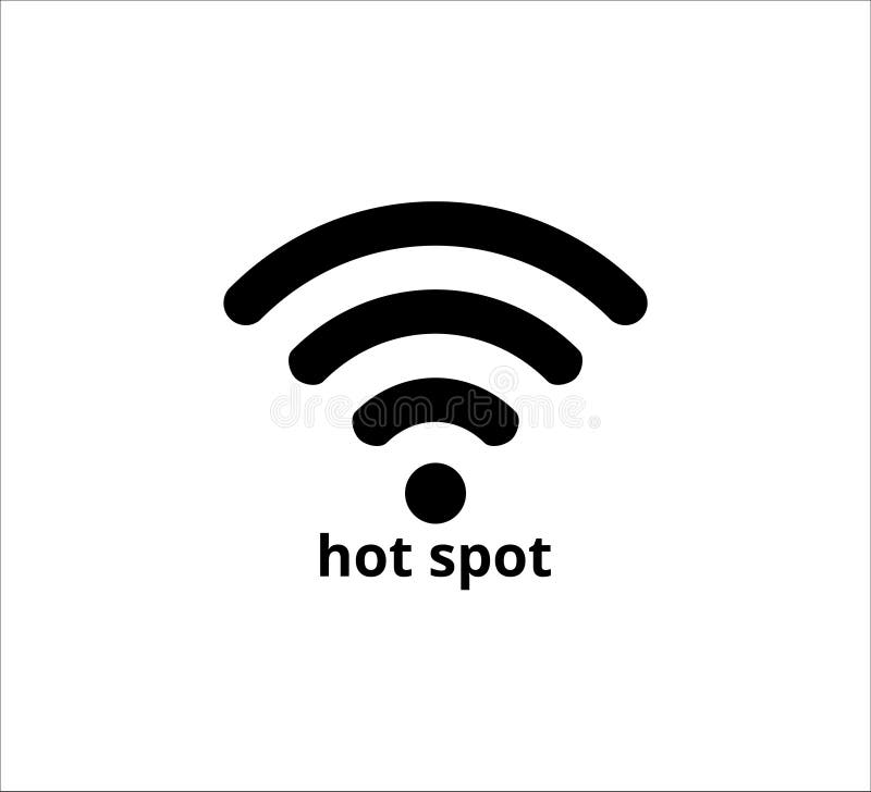 Wifi Hot Spot Area Icon, Sign or Symbol Vector Design in Simple Flat ...